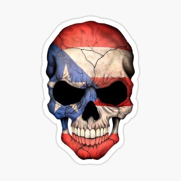 "Puerto Rican Flag Skull" Sticker for Sale by JeffBartels | Redbubble