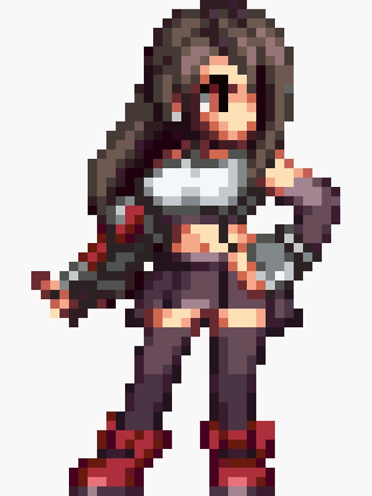 Pegatina «Tifa Final Fantasy VII Remake Pixel Art» de PIXEL-KIM | Redbubble