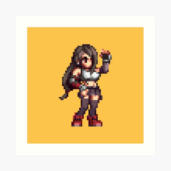 "Tifa Final Fantasy VII Remake Powerful Pixel Art" Art Print by PIXEL ...