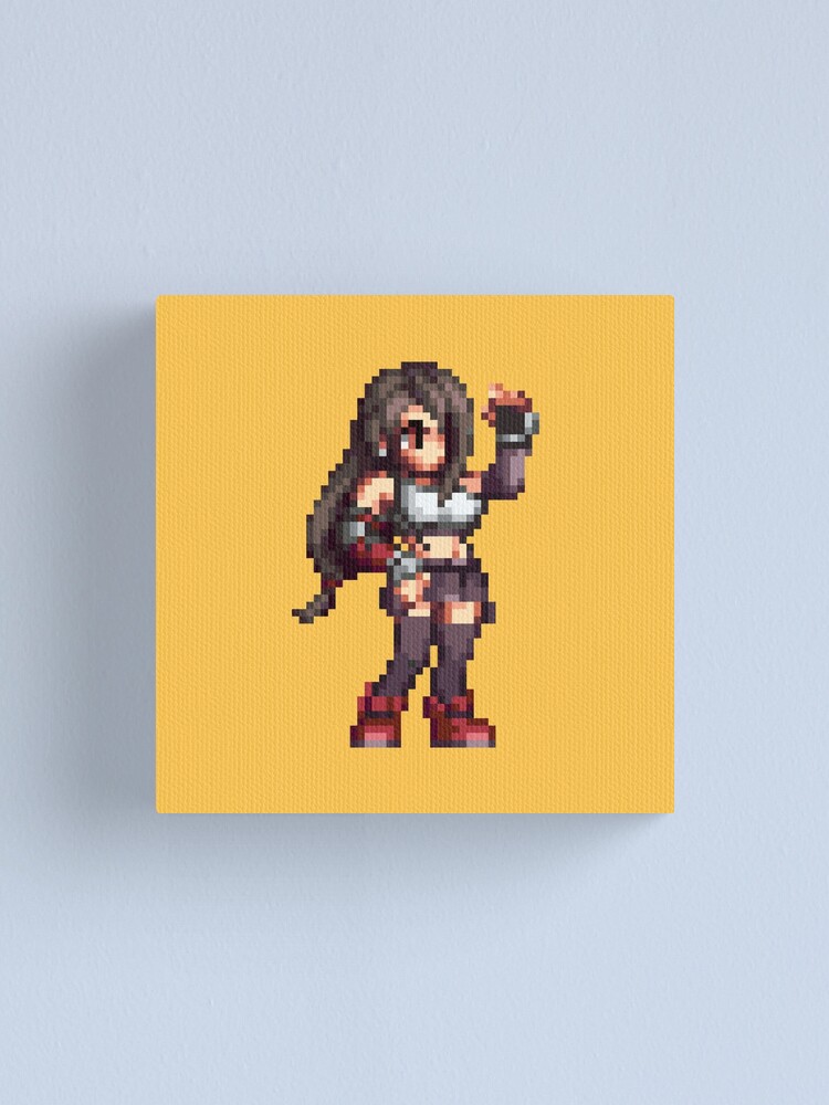 "Tifa Final Fantasy VII Remake Powerful Pixel Art" Canvas Print for ...