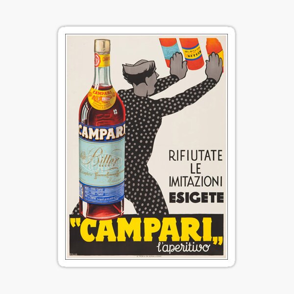 "Campari Aesthetic Poster" Sticker for Sale by royjorsty | Redbubble