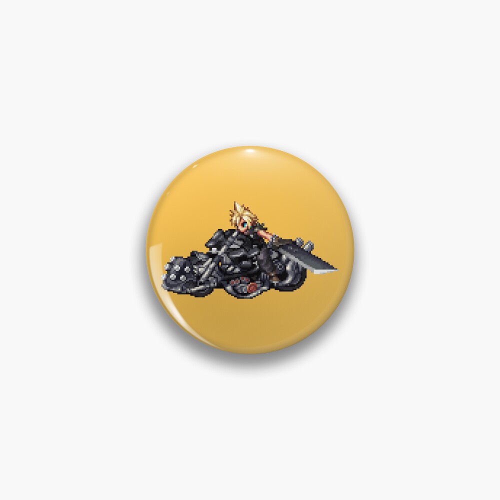 "Cloud Final Fantasy VII Remake Buster Sword & Fenrir Motorcycle Pixel ...
