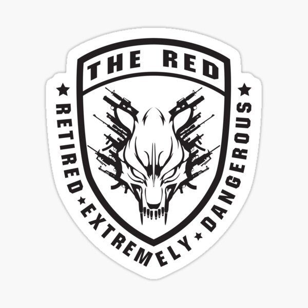 "THE RED Retired Extremely Dangerous" Sticker by ohlanol | Redbubble