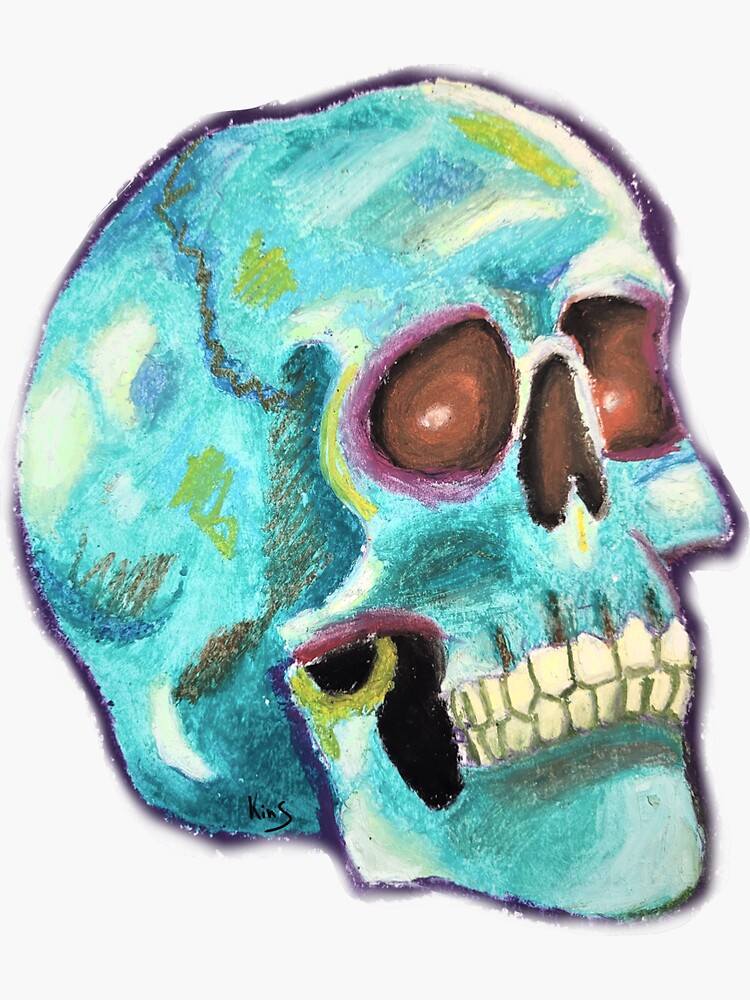 "A Friendly Skull" Sticker by Kins-Draws | Redbubble