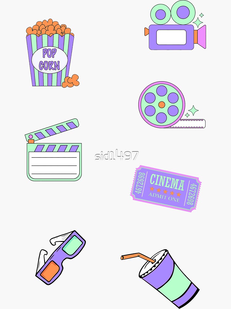 "Pastel movie pack" Sticker for Sale by sid1497 | Redbubble