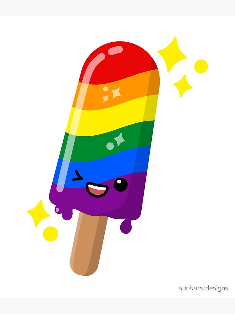 "Rainbow Flag Kawaii Popsicle Summer Pride" Poster for Sale by ...