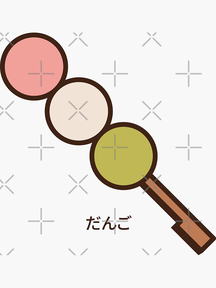 "Cute Food Pattern Art Japanese Dango Illustration Drawing" Sticker for ...