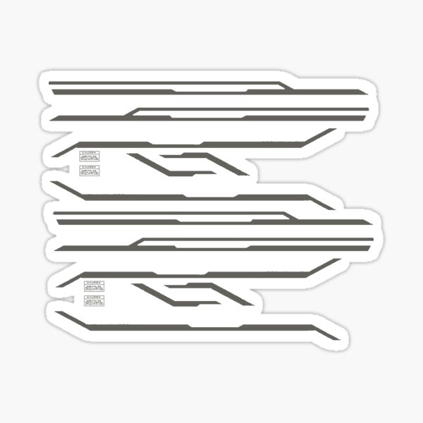 "Mecha-Style Details: Grey" Sticker by hhoop | Redbubble
