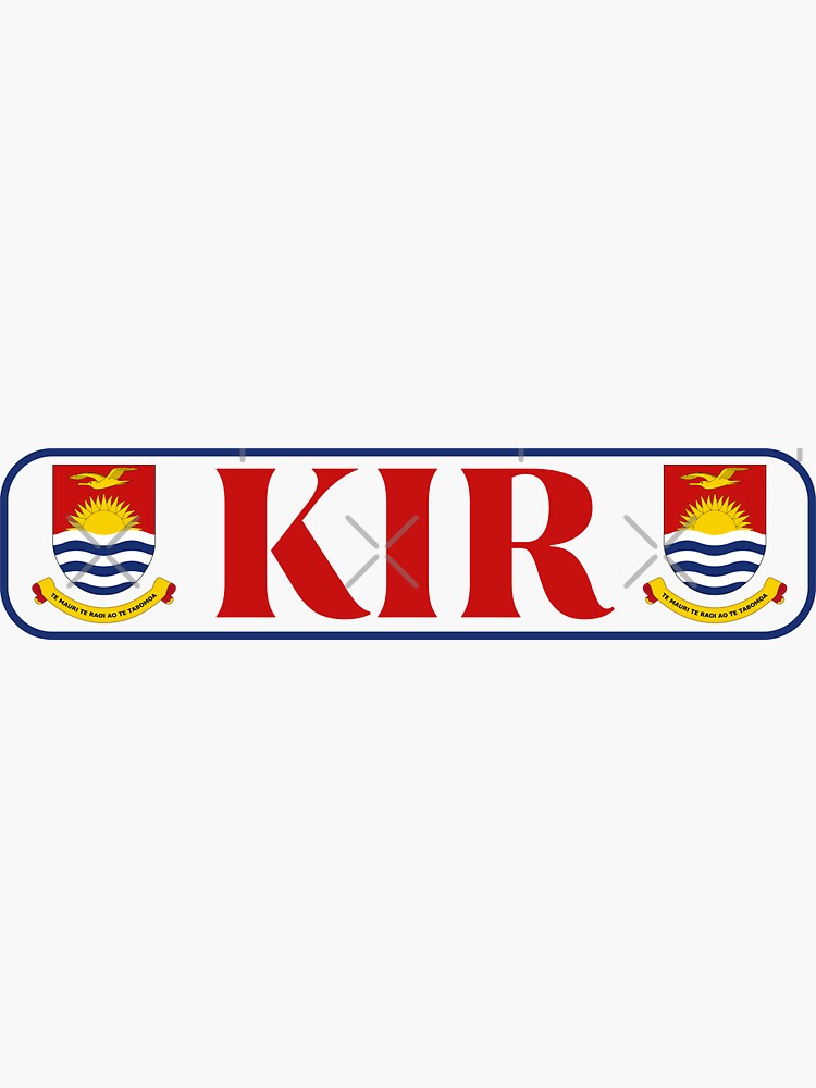 "KIR 3 Letter Code Kiribati" Sticker by FedSherDesign | Redbubble
