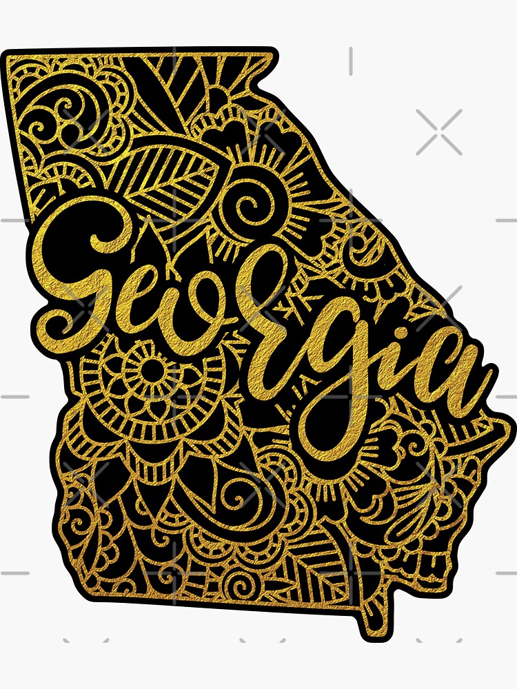 "Georgia Gold Map" Sticker by OutcastBrain | Redbubble