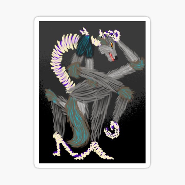 "Disproportionate Wolf" Sticker by DarkstarWW | Redbubble