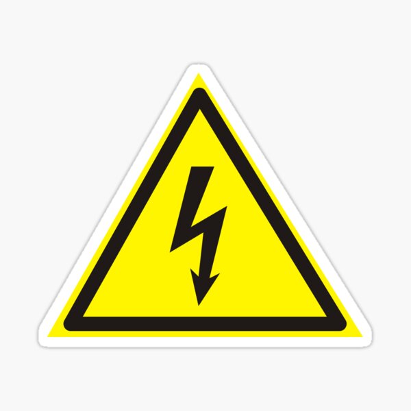"Warning label. Voltage." Sticker for Sale by ricemann | Redbubble