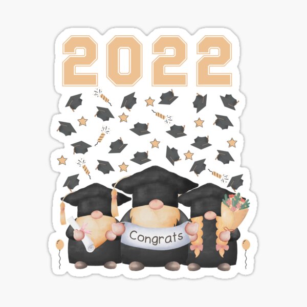 "Funny Graduation Class Of 2022 Gnome Graduation Squad Grad" Sticker by ...