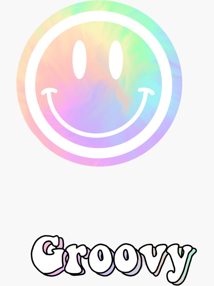 "Groovy Smiley Face Tie Dye Sticker Pack" Sticker by elle-dee-art ...