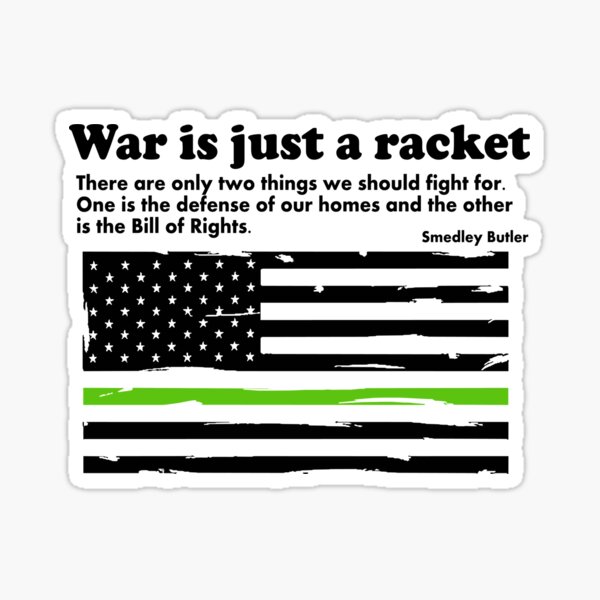 "War is a racket flag" Sticker for Sale by SandTshirts | Redbubble