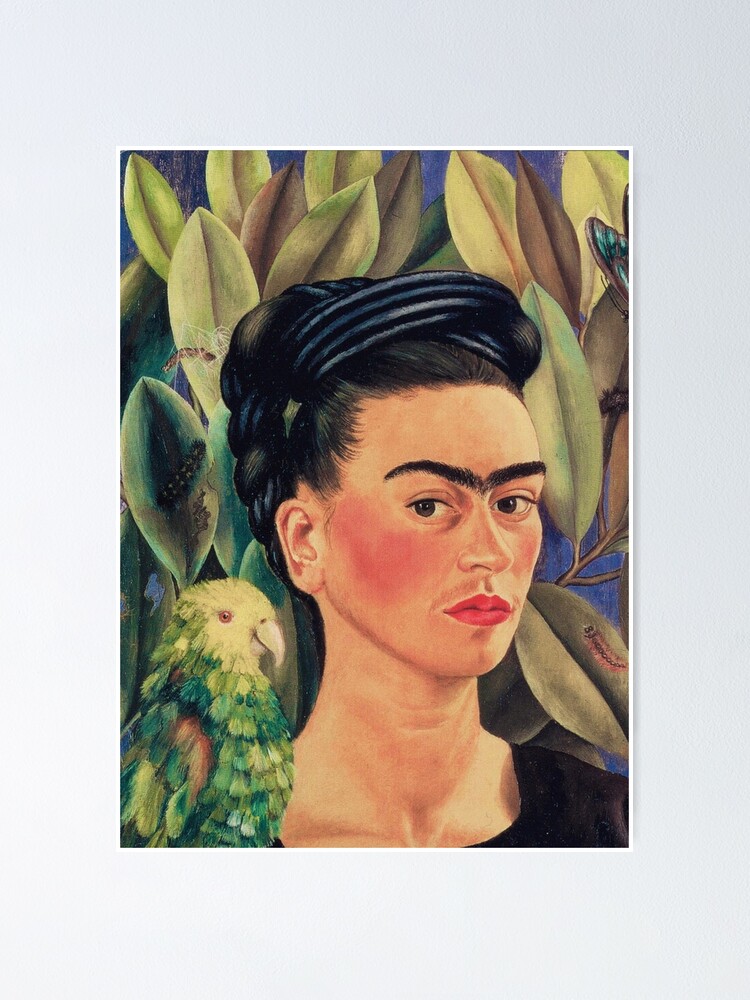 "Self Portrait with Bonito by Frida Kahlo" Poster by FridaBubble ...