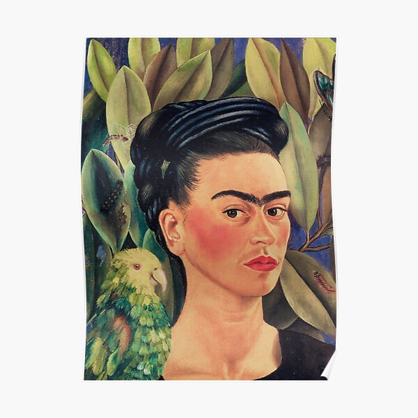 "Self Portrait with Bonito by Frida Kahlo" Poster by FridaBubble ...