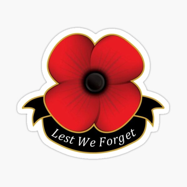 "Lest we forget" Sticker by mjpo21 | Redbubble