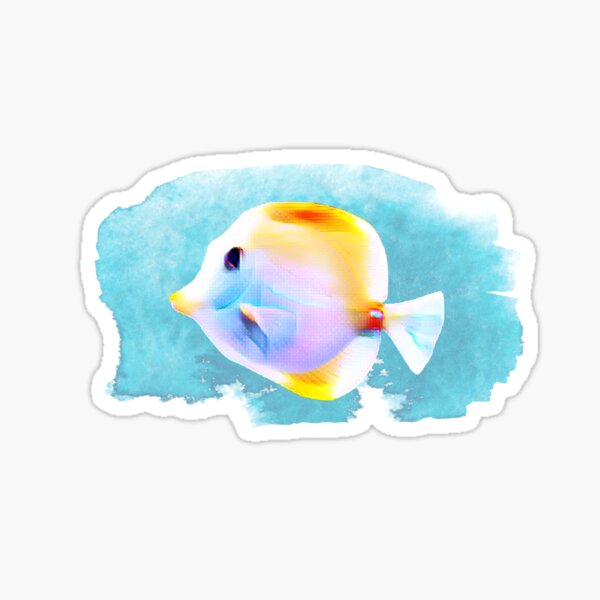 "Watercolour Fish White Background" Sticker by TropiQCoast | Redbubble