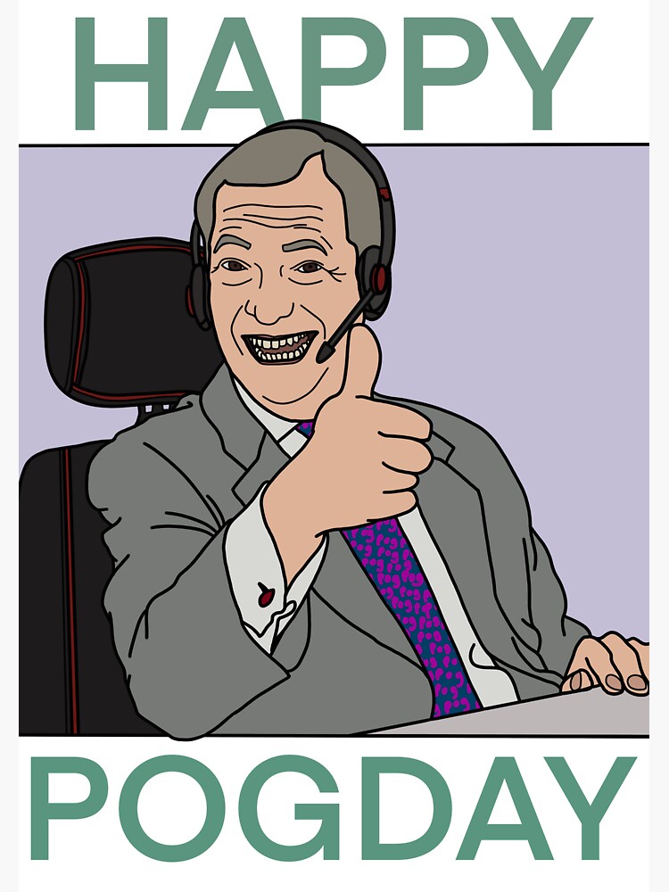 "Happy Pogday - Nigel Farage" Sticker for Sale by madddie-m | Redbubble