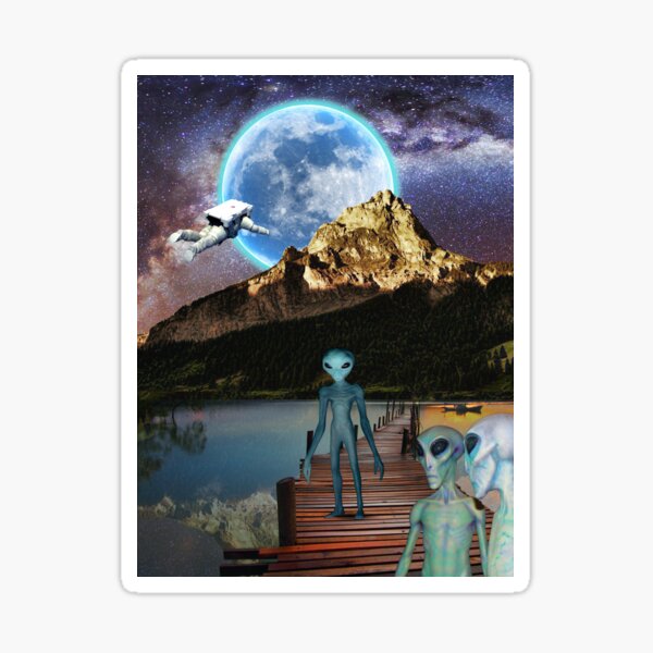 "Alien Planet/ Sci-fi Space Fantasy " Sticker by YesArtStudios | Redbubble