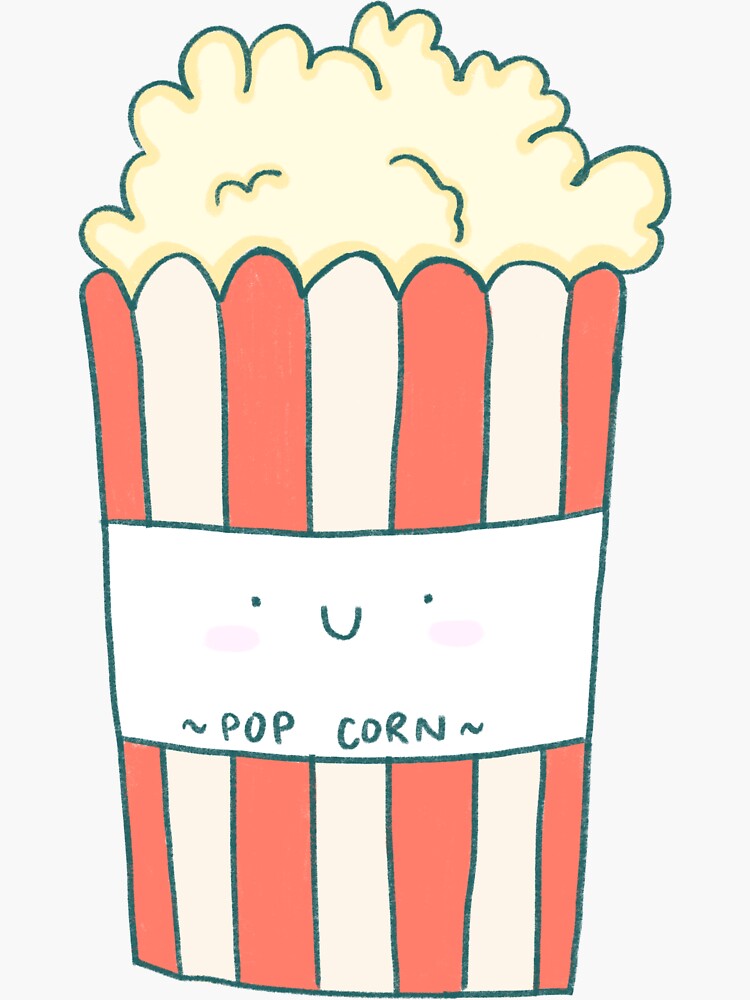 "Cute Popcorn" Sticker by chaoscorgi | Redbubble