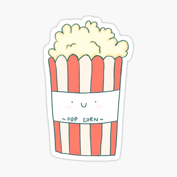 "Cute Popcorn" Sticker by chaoscorgi | Redbubble