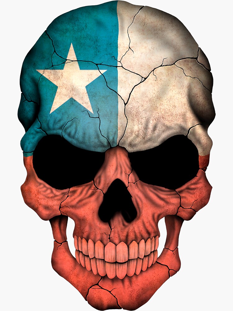 "Chilean Flag Skull" Sticker for Sale by JeffBartels | Redbubble