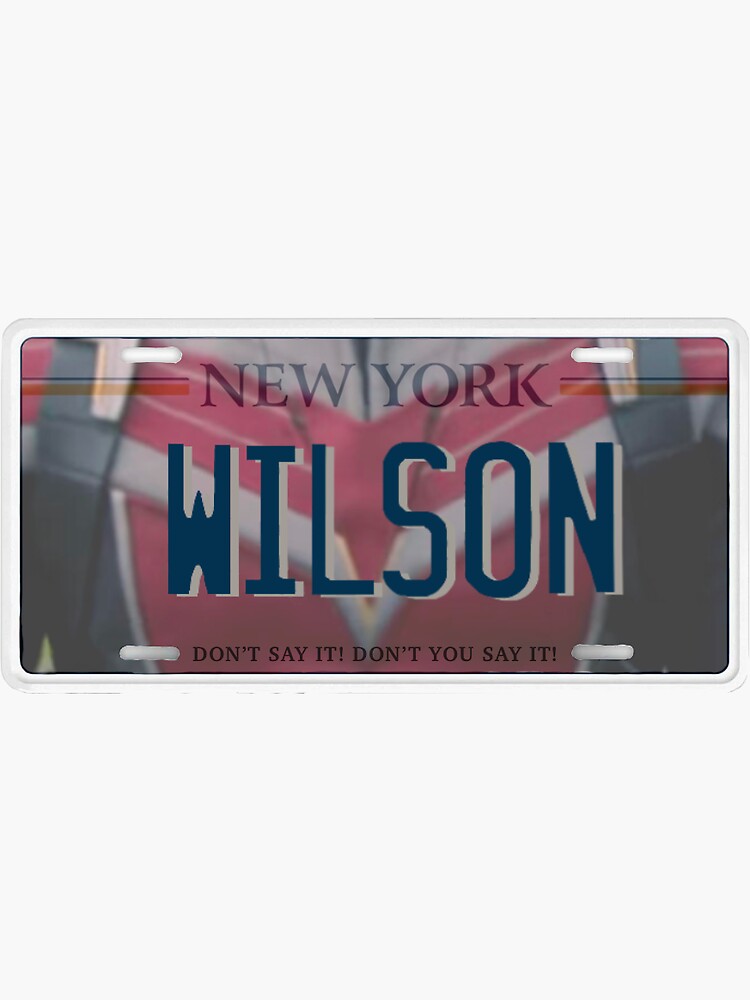 "Wilson License Plate" Sticker by sheridanpollina | Redbubble