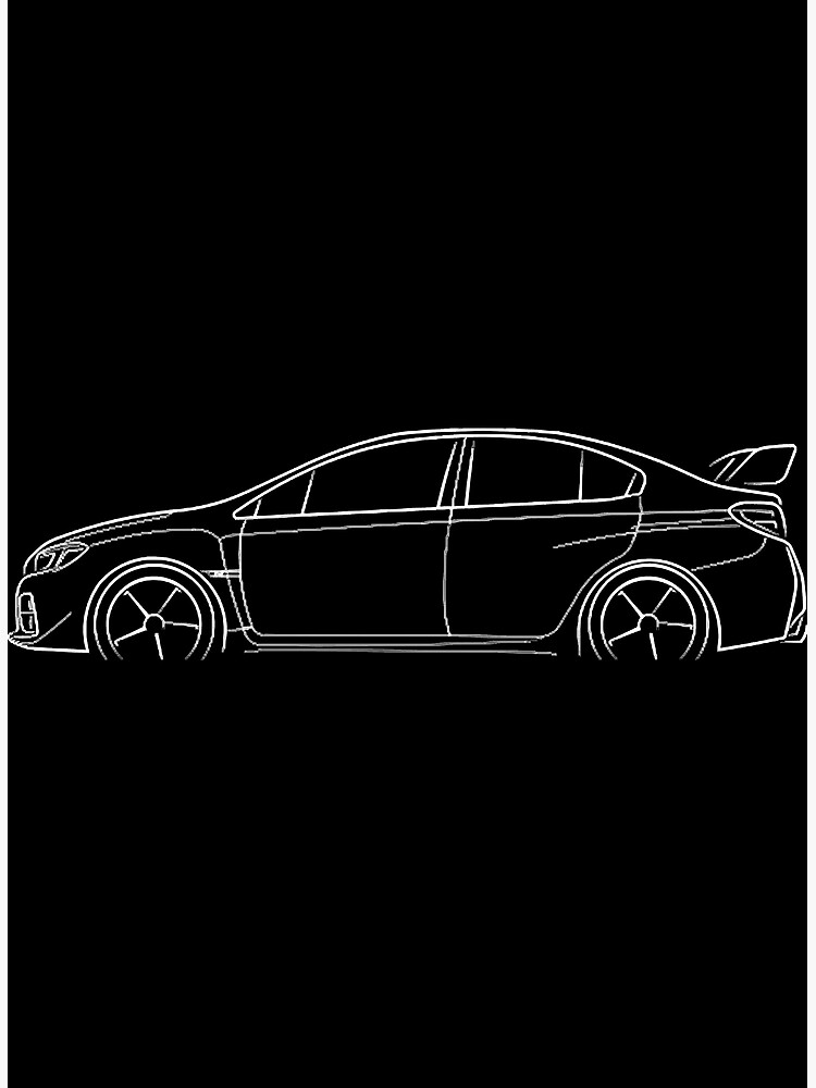 "Subaru Impreza WRX STI - profile stencil, white " Poster for Sale by ...
