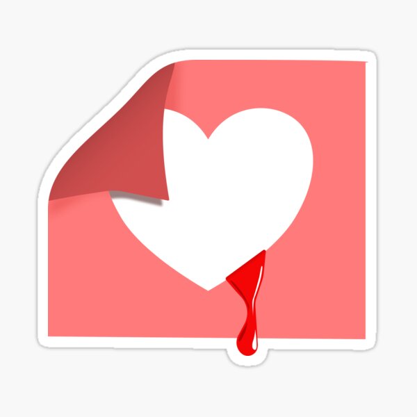 "Bleeding heart note" Sticker by PoormanToast | Redbubble