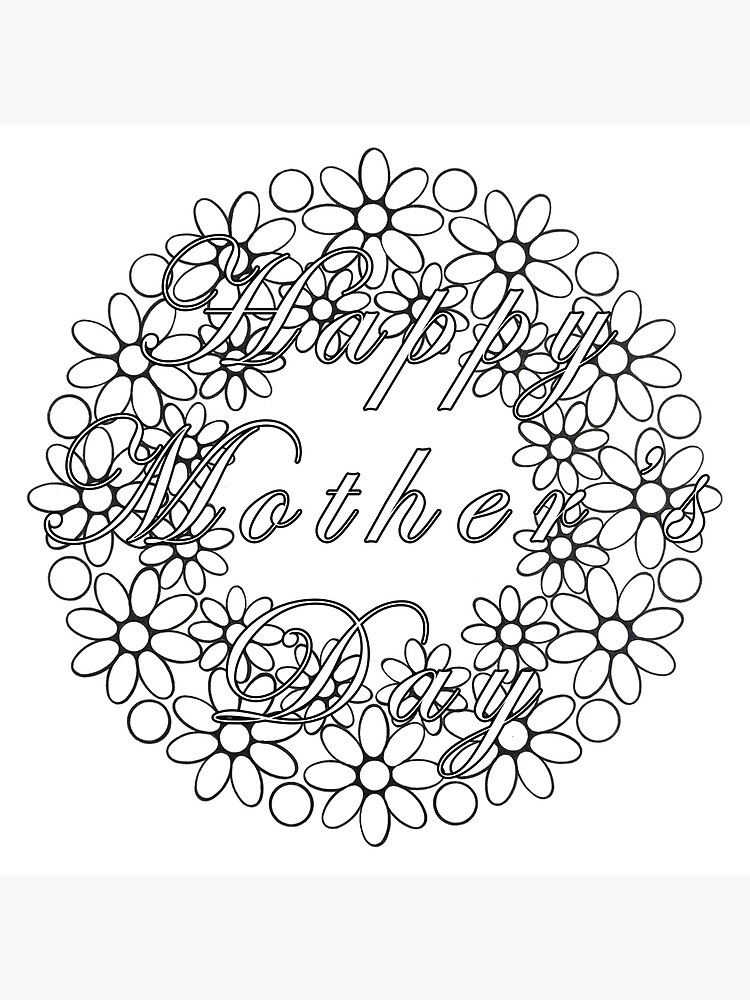 Póster «Colorea tu propia... ¡Corona de flores del Día de la Madre ...