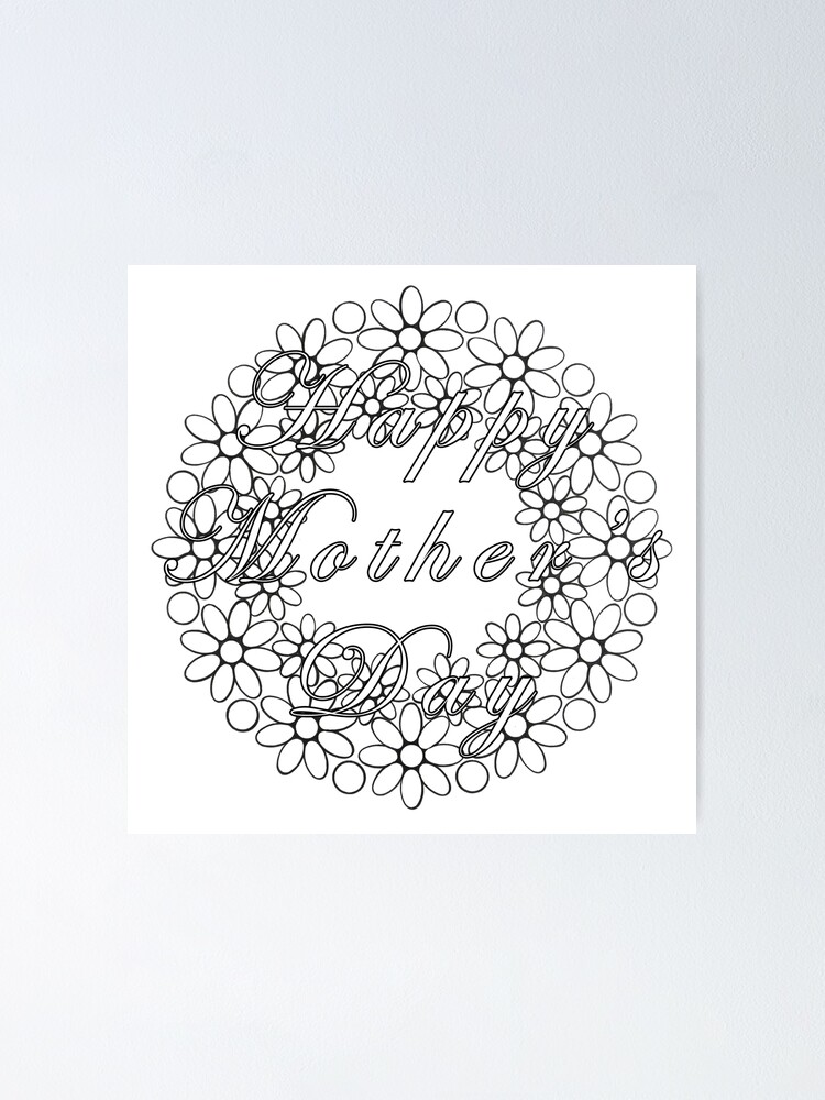 Póster «Colorea tu propia... ¡Corona de flores del Día de la Madre ...