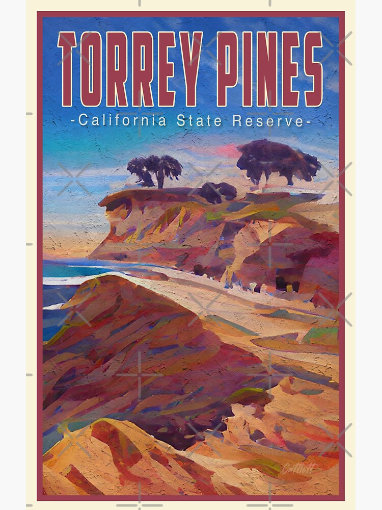 "Torrey Pines State Preserve Travel California" Sticker by CattlettArt ...