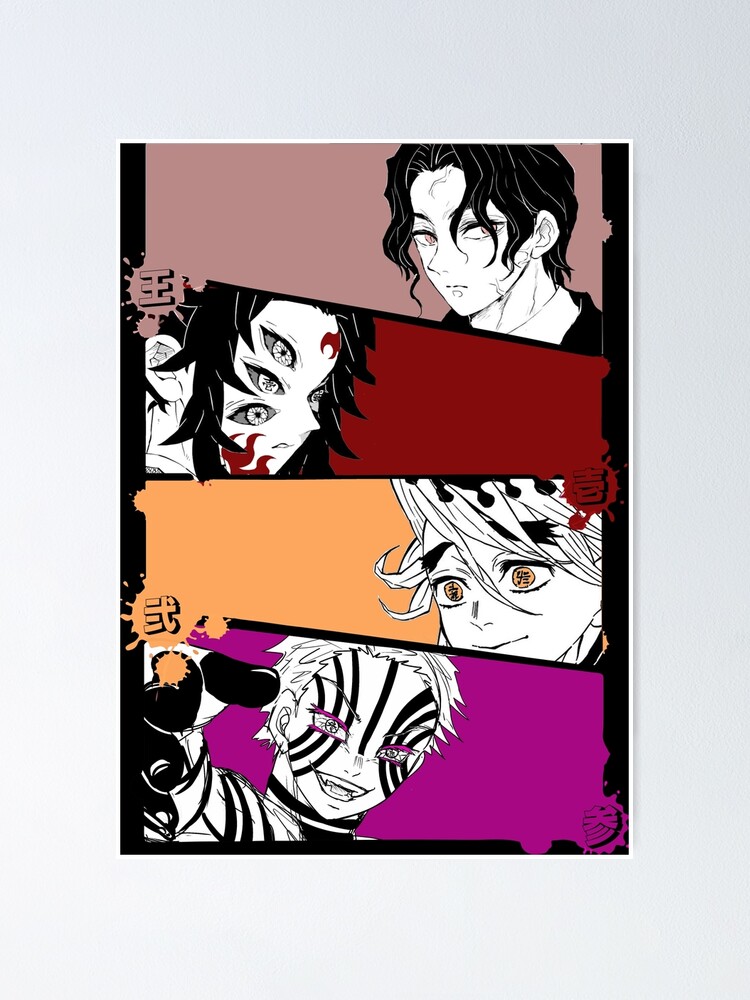 "the three first upper moon and muzan demon slayer" Poster by Sarkitawo ...