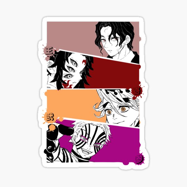 "the three first upper moon and muzan demon slayer" Sticker for Sale by ...