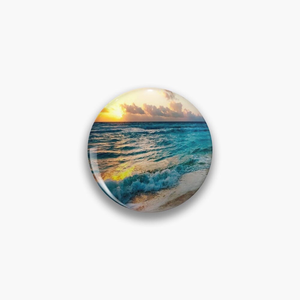 "beach 2022-beautiful beach" Pin for Sale by Rincones | Redbubble