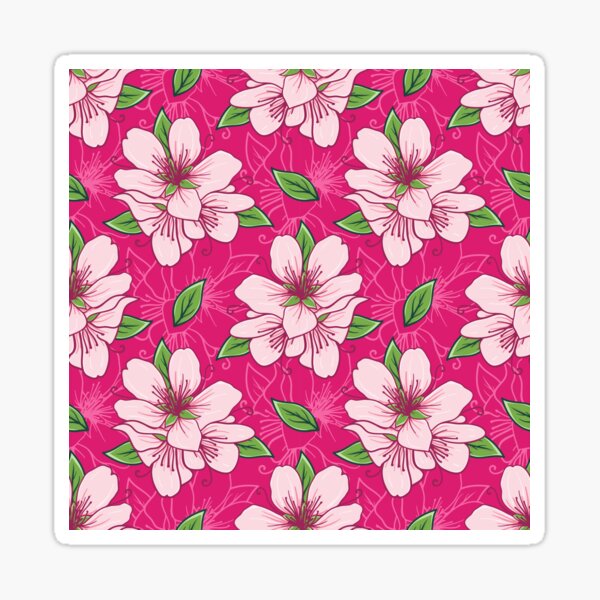 "Pink Floral Garden" Sticker by hatimelhag | Redbubble
