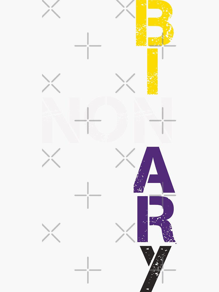 "Non-binary Vertical Text" Sticker by Illustragrump | Redbubble
