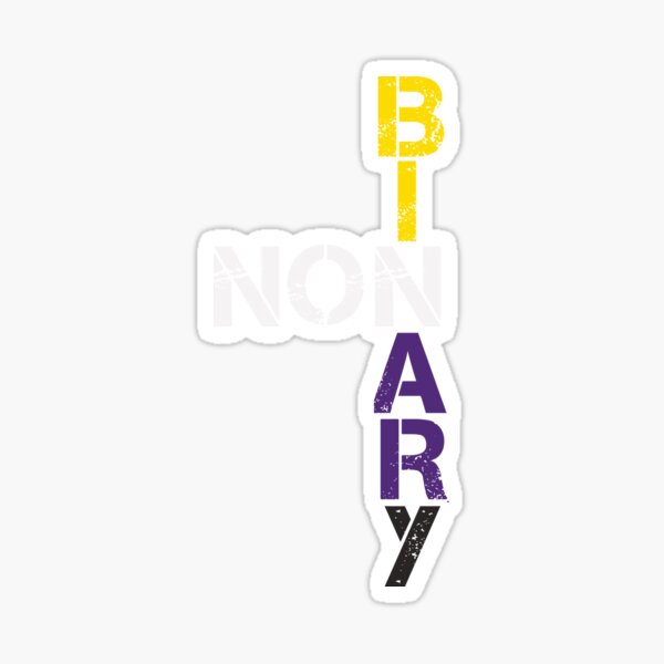 "Non-binary Vertical Text" Sticker by Illustragrump | Redbubble