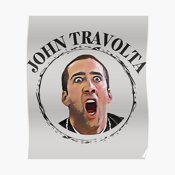 "Nicolas Cage Face Off - Design 2 Black " Poster by SmtNew7319 | Redbubble