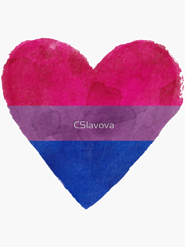 Bisexual Watercolour Pride Heart Sticker By Cslavova Redbubble