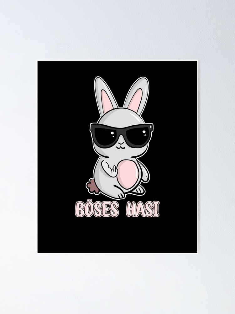 "Evil Hasi with cool sunglasses shows middle finger" Poster for Sale by ...