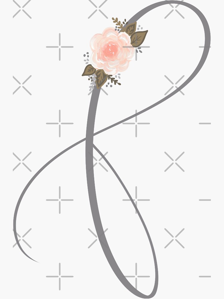 "Floral Monogram-F" Sticker for Sale by ktscanvases | Redbubble