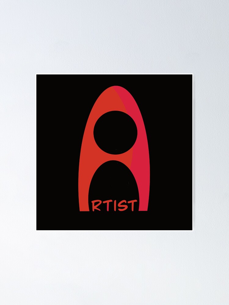 "Red Artist logo design " Poster for Sale by SPSTAG | Redbubble