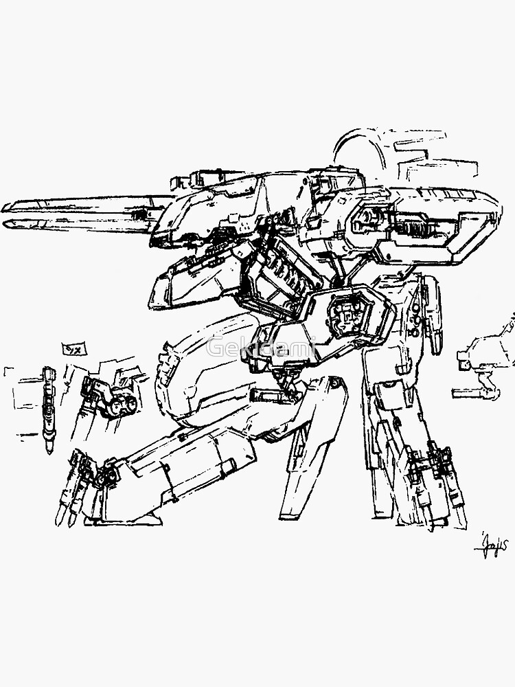 "Metal Gear Solid - MG REX Sketch 1 By Yoji Shinkawa" Sticker for Sale ...