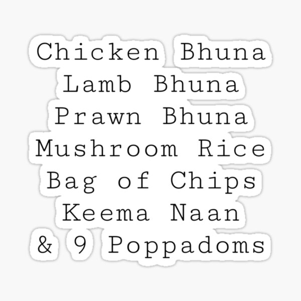 "Smithy Indian Takeaway Order Gavin amp Stacey" Sticker by NganATHRK ...