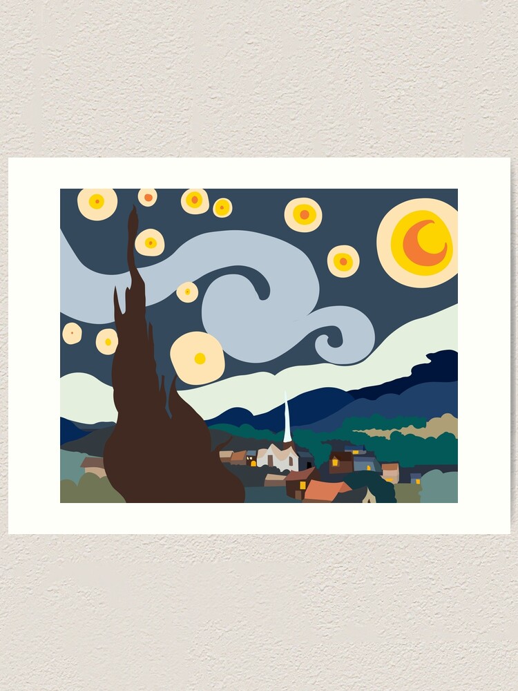 "Starry Night-Digital Recolor" Art Print for Sale by chloecoghlan ...