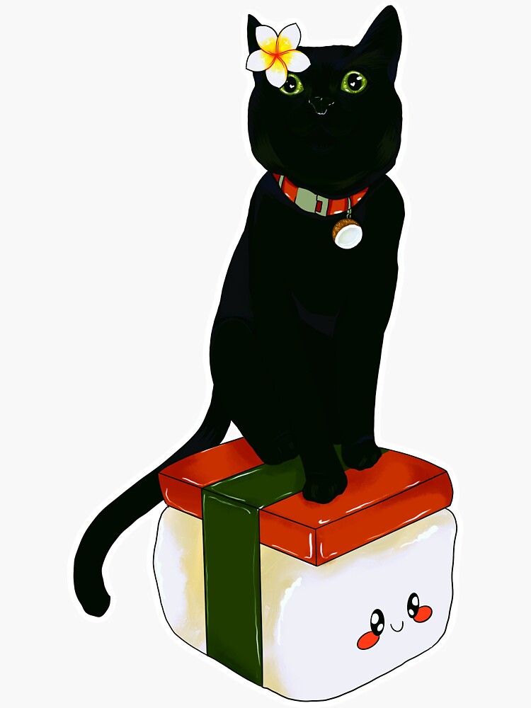 "Musubi Cat" Sticker for Sale by rosesandgirls | Redbubble