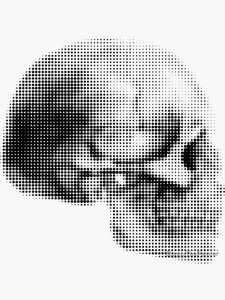 "Digital Skull " Sticker by BunnyThePainter | Redbubble